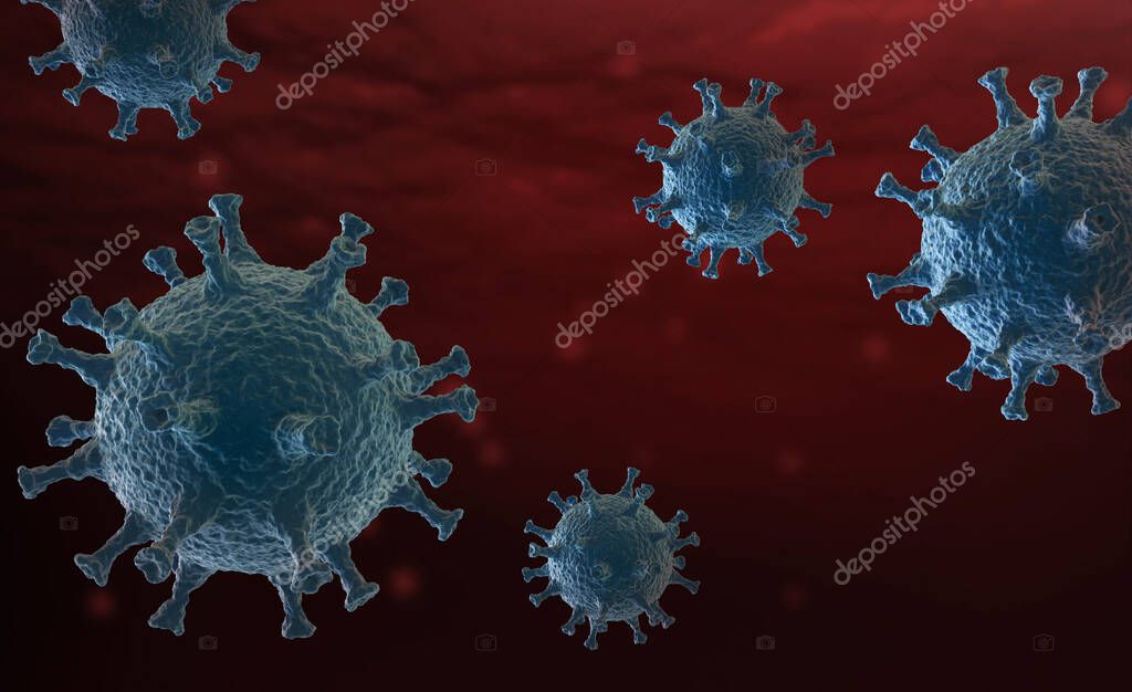 Ilustración de células víricas o moléculas bacterianas bajo el ...