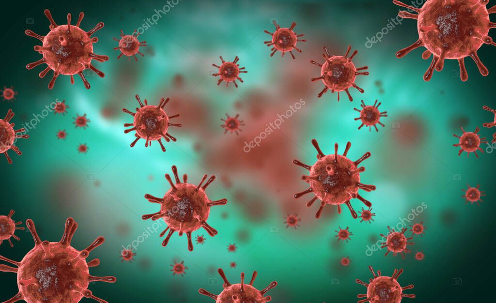 Ilustración de células víricas o moléculas bacterianas bajo el ...