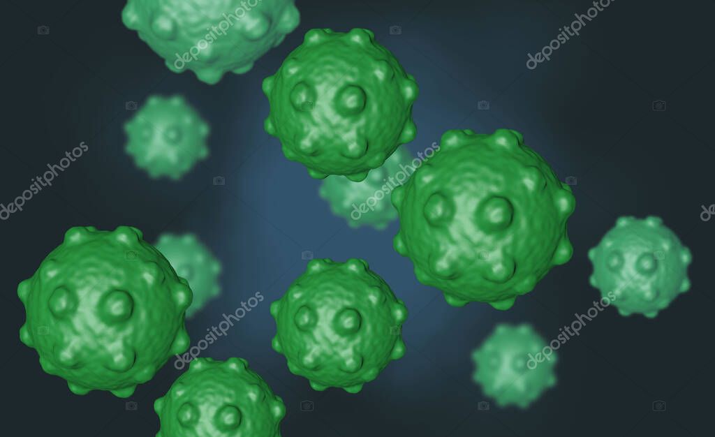 Ilustración de células víricas o moléculas bacterianas bajo el ...