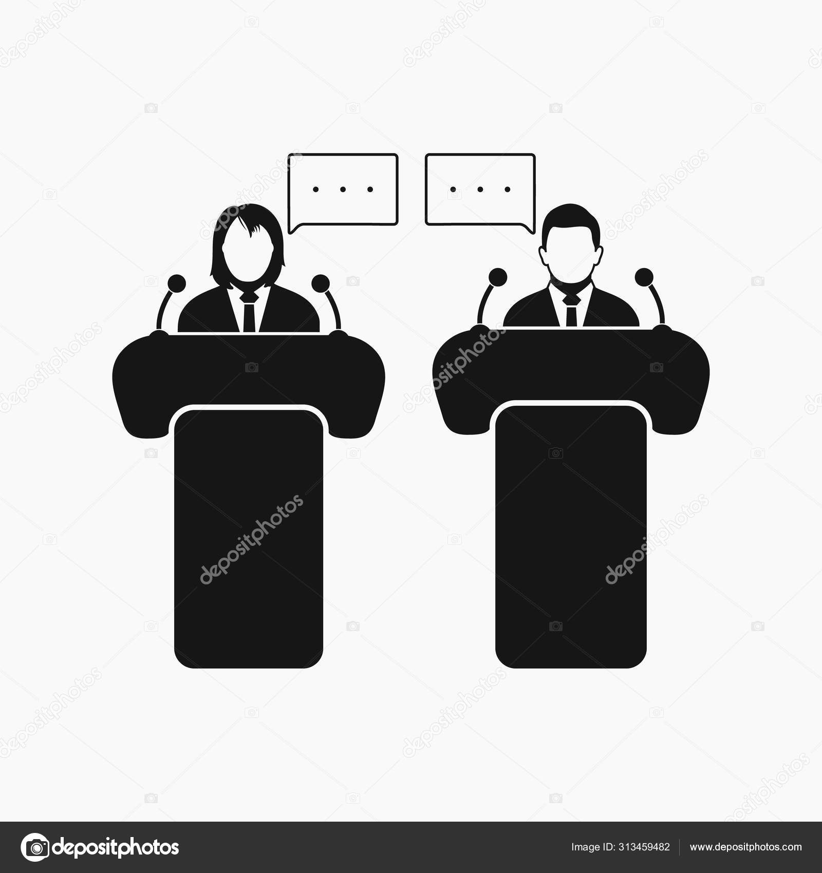Debate icon. Flat style vector EPS. — Stock Vector © Iconghor #313459482