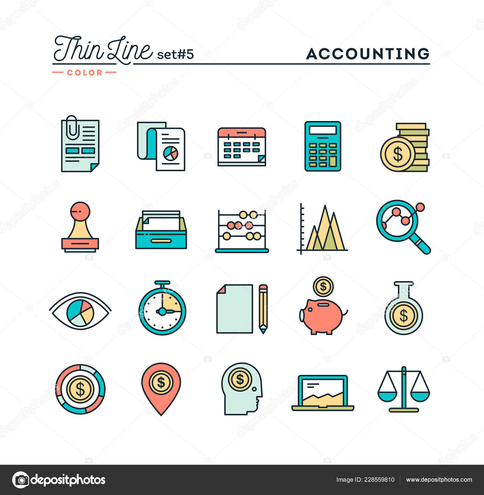 Accounting, business statistics, time, money management and more, thin ...