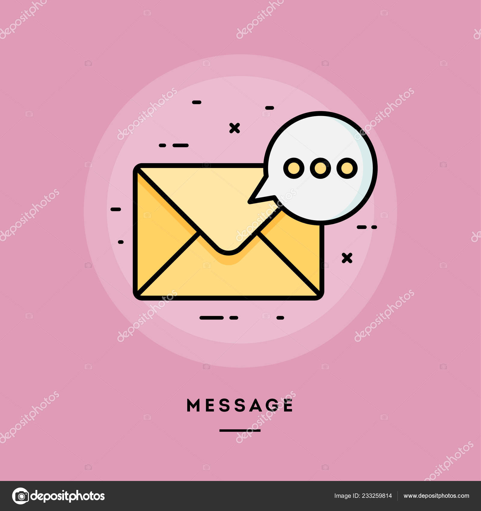 Message, flat design thin line banner. Stock Vector Image by ©mrvvv ...