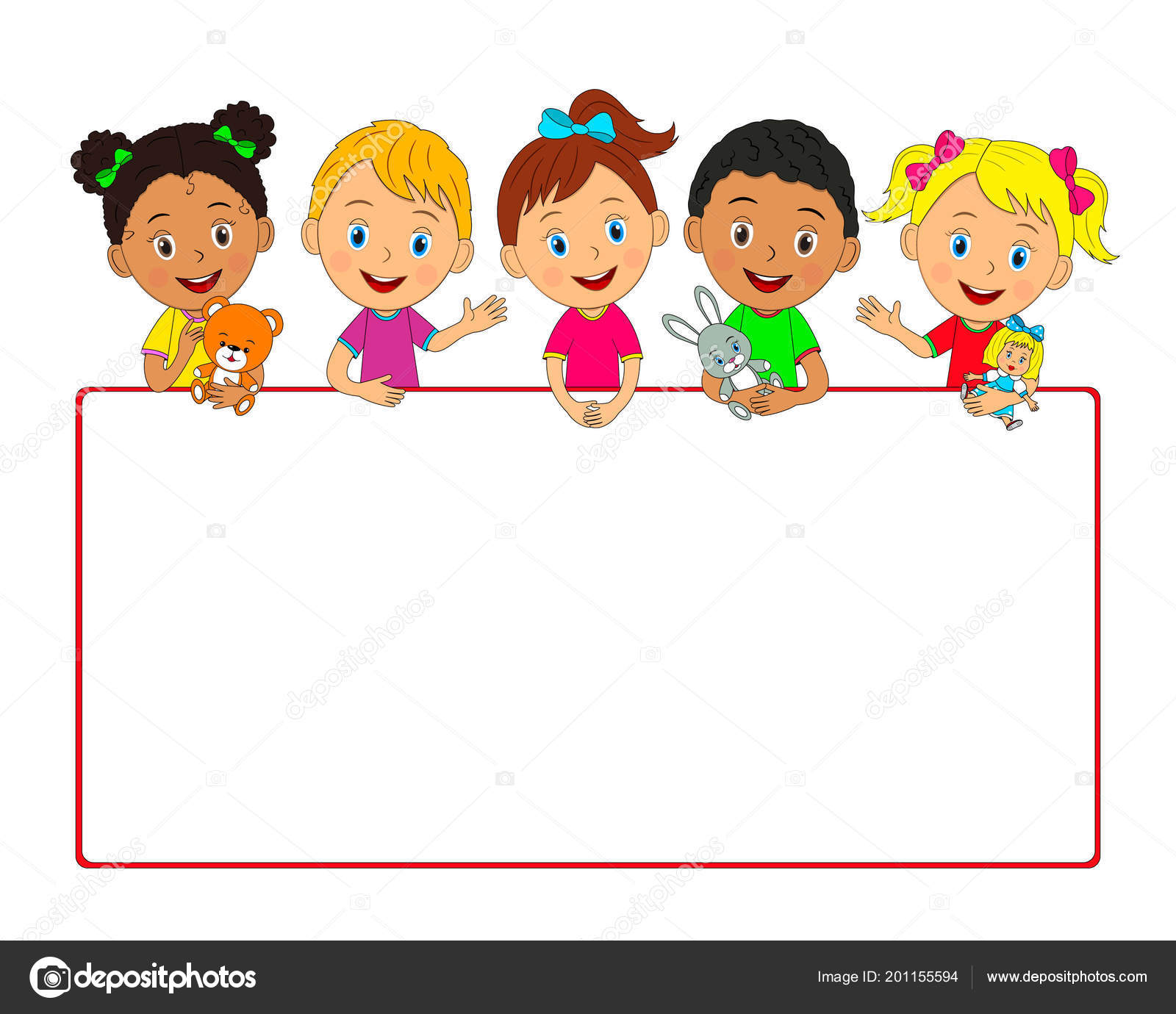 Kids Boys Girls Toys Frame Illustration Vector Stock Vector Image by ...