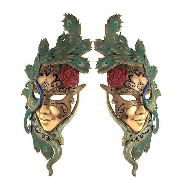 Venetian Carnival Pask Isolated White — Stock Editorial Photo ...