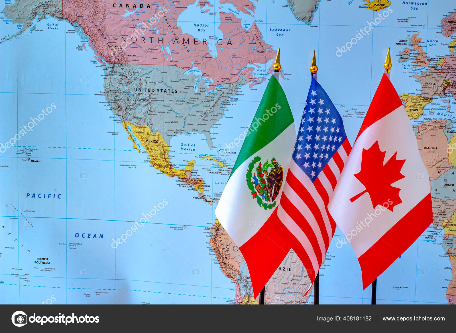 Calgary Alberta Canada Sep 2020 Canada Usa Mexico Flags North – Stock ...