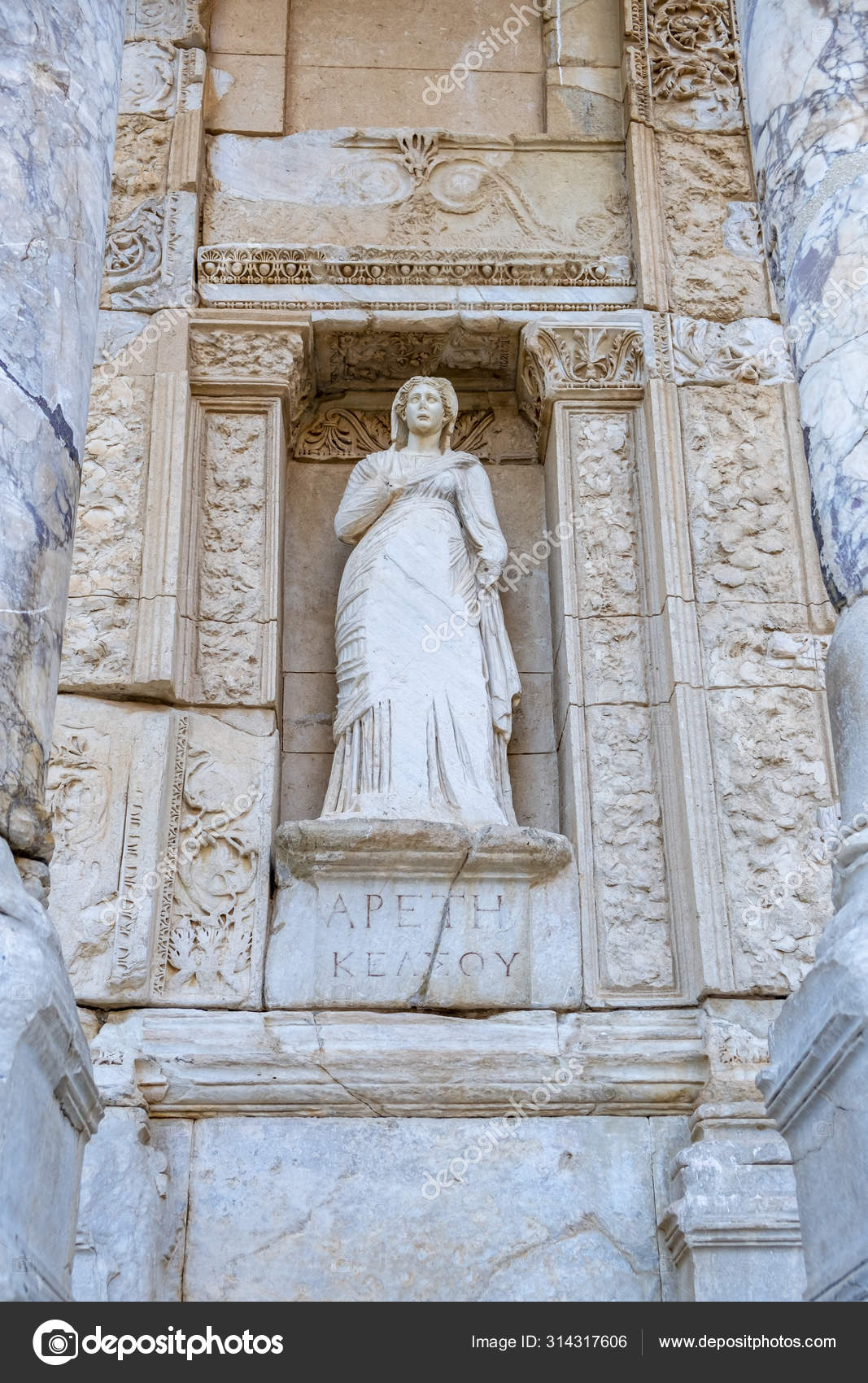 Statue Arete Virtue Library Celsus Ancient Greek Roman City Ephesus ...