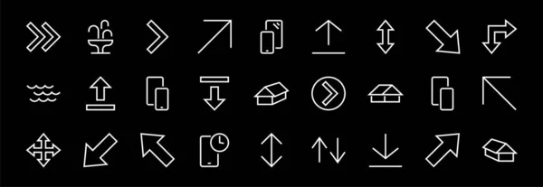Linear Arrow Logos Vector Set Collection Arrows Symbols Use Icons Stock
