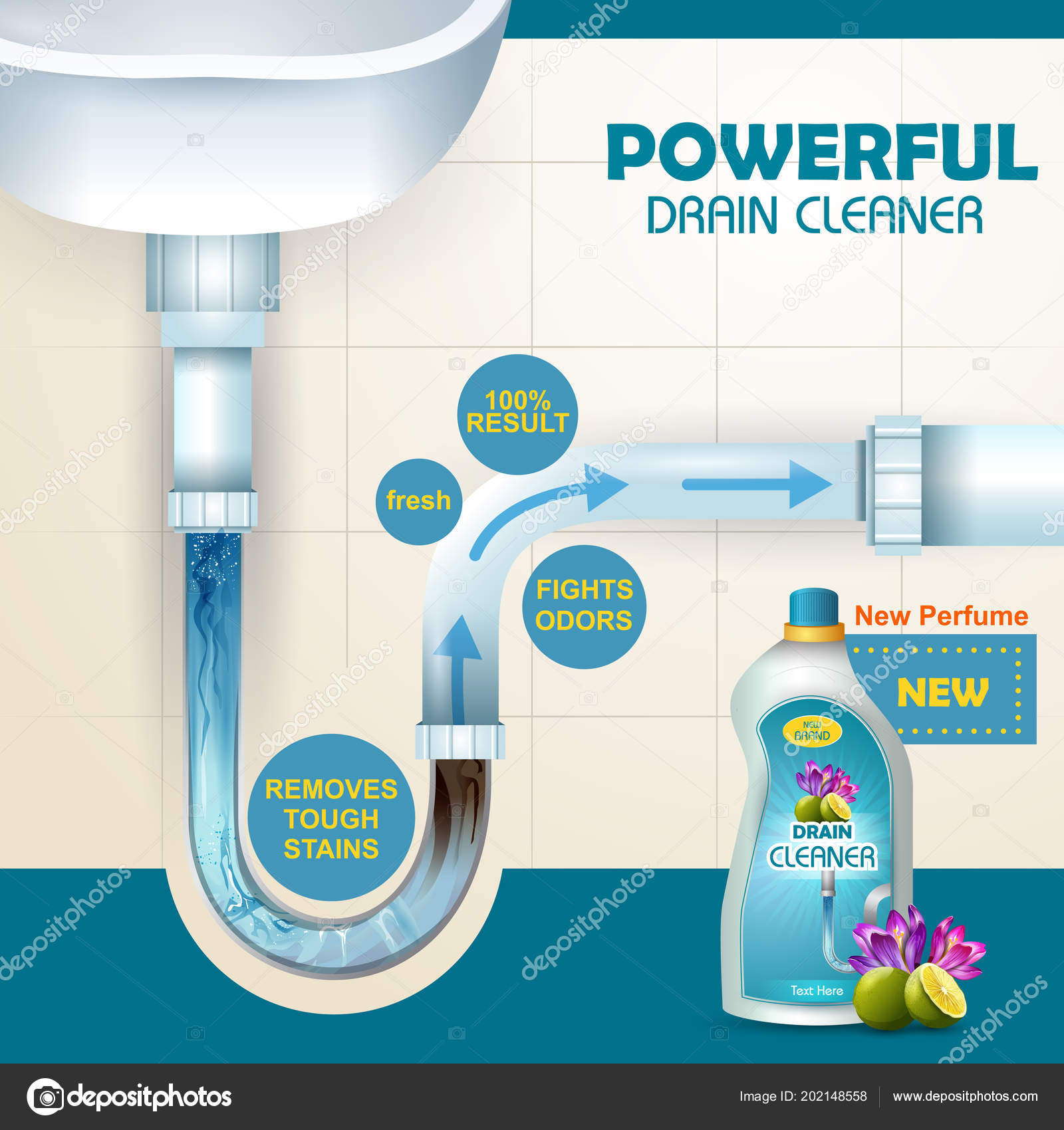 Advertisement banner of block and dirt remover Drain Cleaner Stock ...