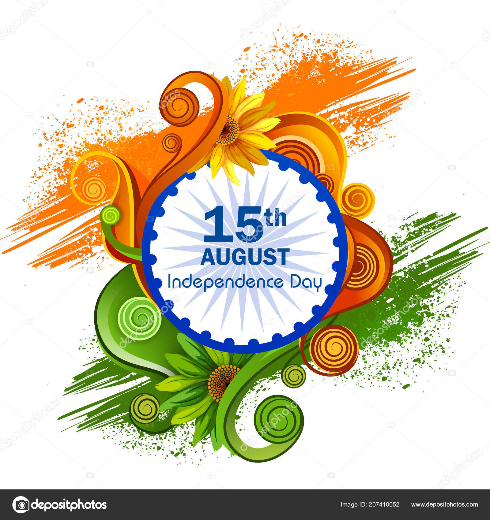 Splash of Indian Flag on Happy Independence Day of India background ...