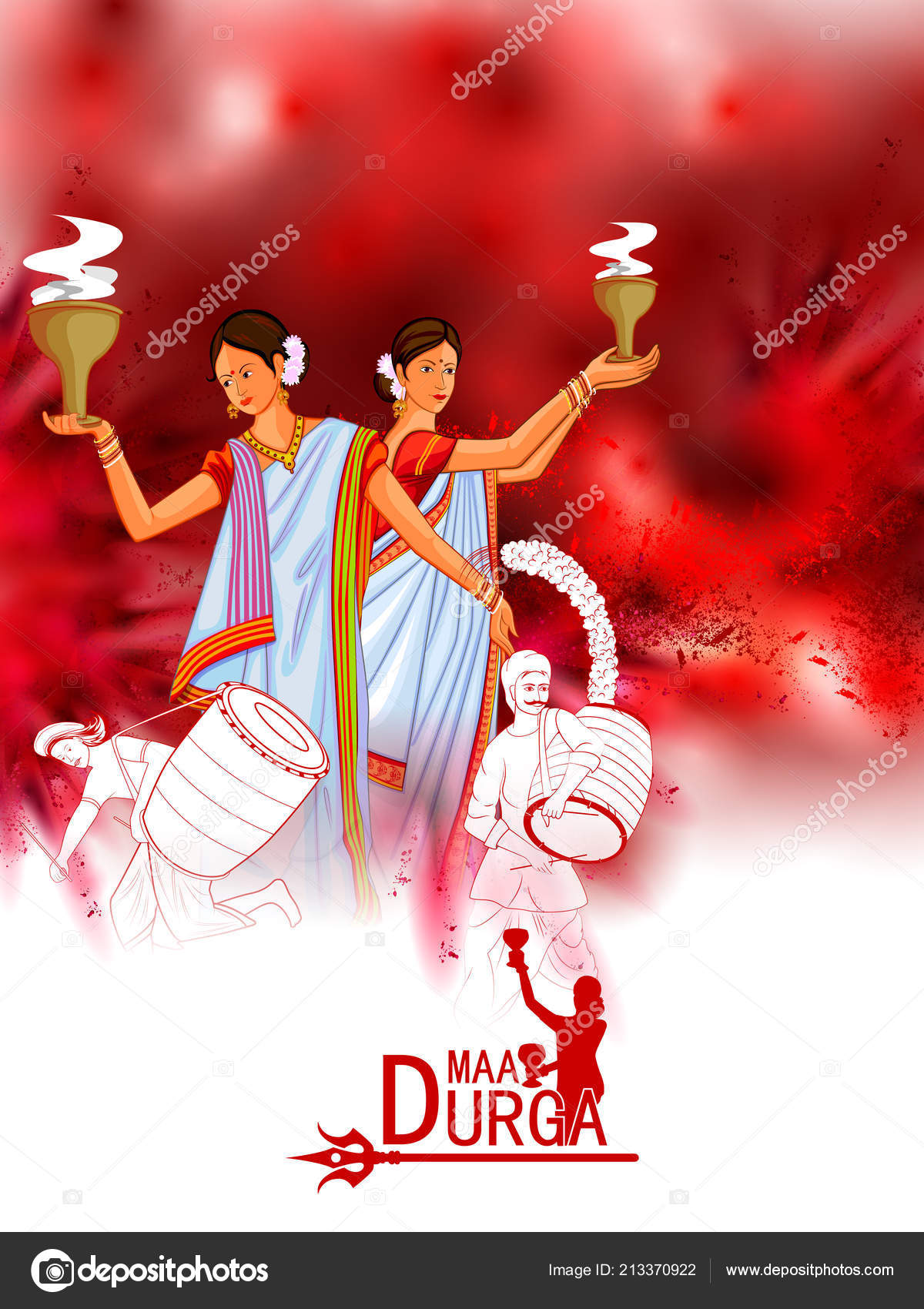 Happy Durga Puja India festival holiday background Stock Vector Image ...