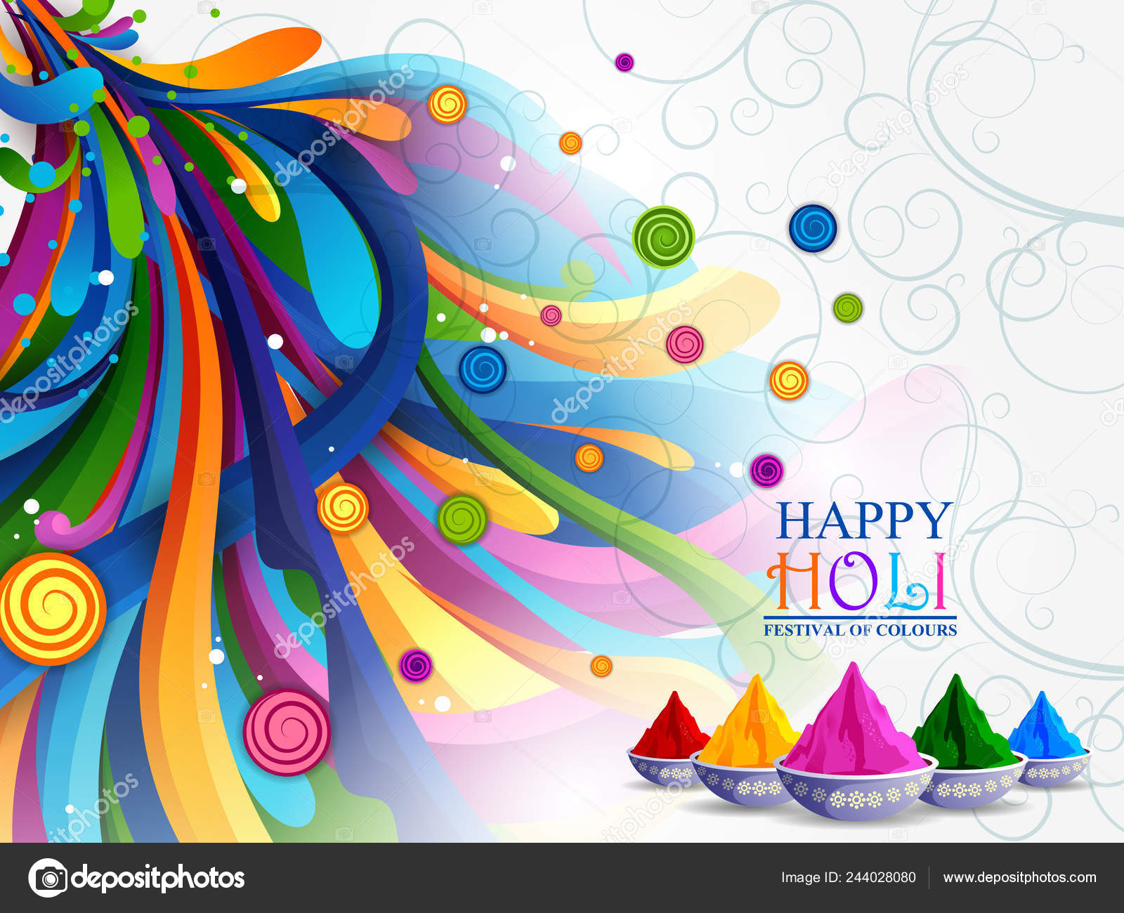 Vector illustration of Colorful splash for Holi background Stock Vector ...