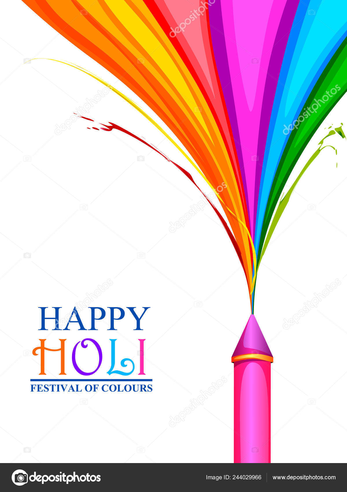 Vector illustration of Colorful splash for Holi background Stock Vector ...