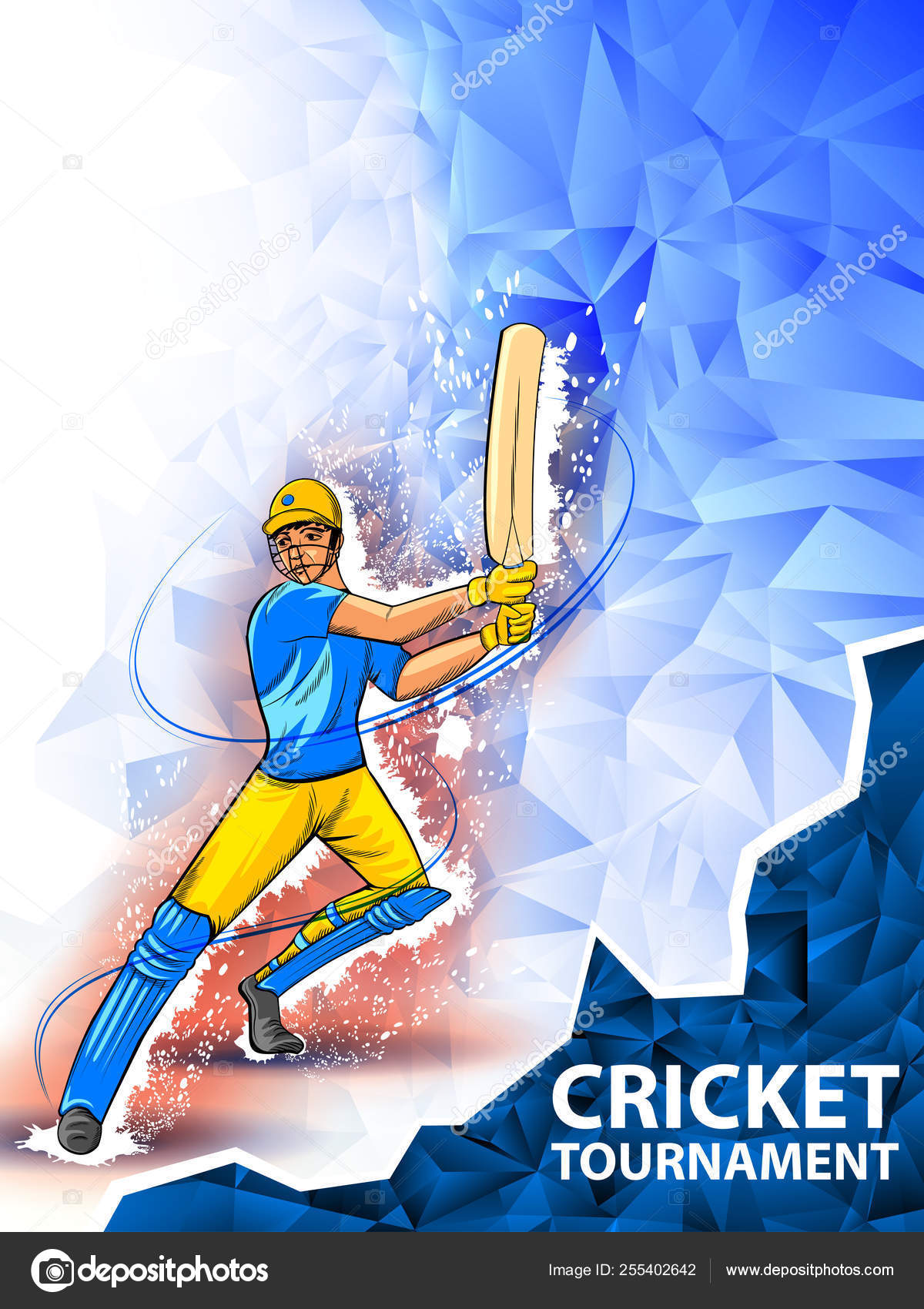 Player batsman in Cricket Championship Tournament background Stock ...