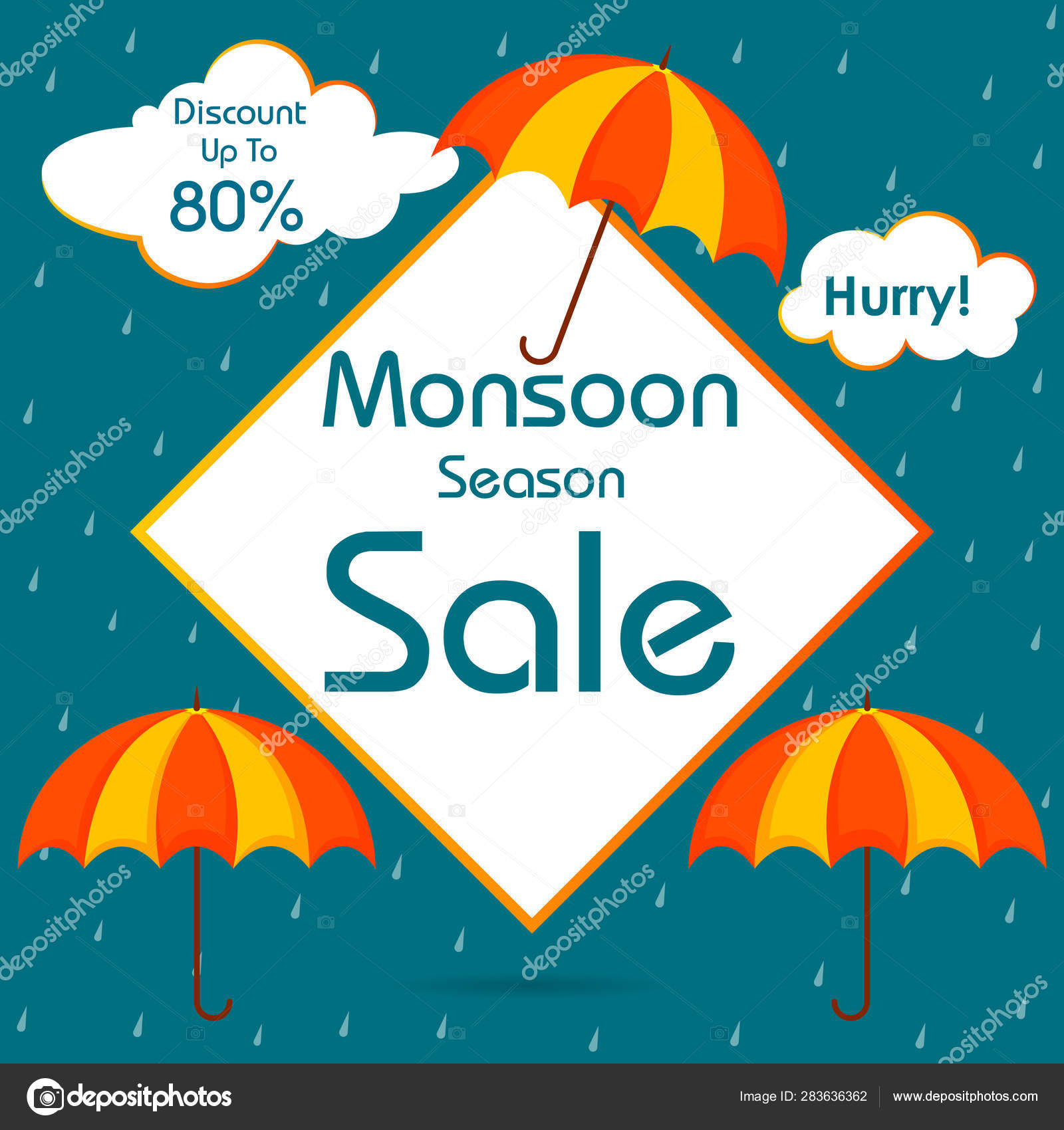 Great monsoon sale and promotion advertisement banner background ...