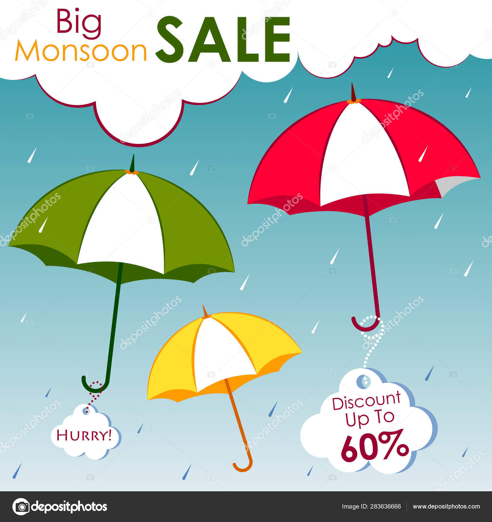 Great monsoon sale and promotion advertisement banner background ...
