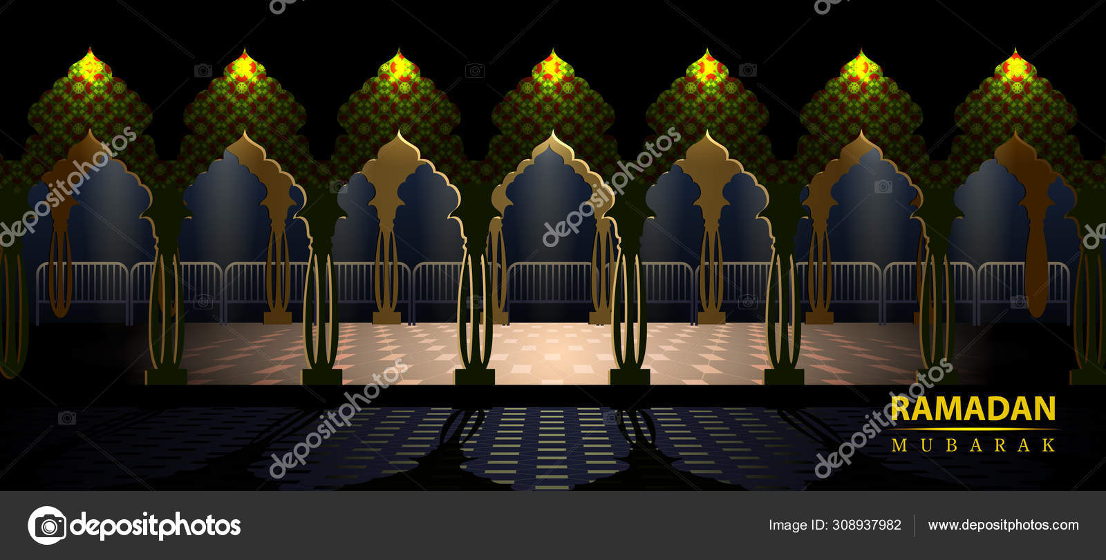 Islamic celebration background with text Ramadan Kareem Stock Vector ...