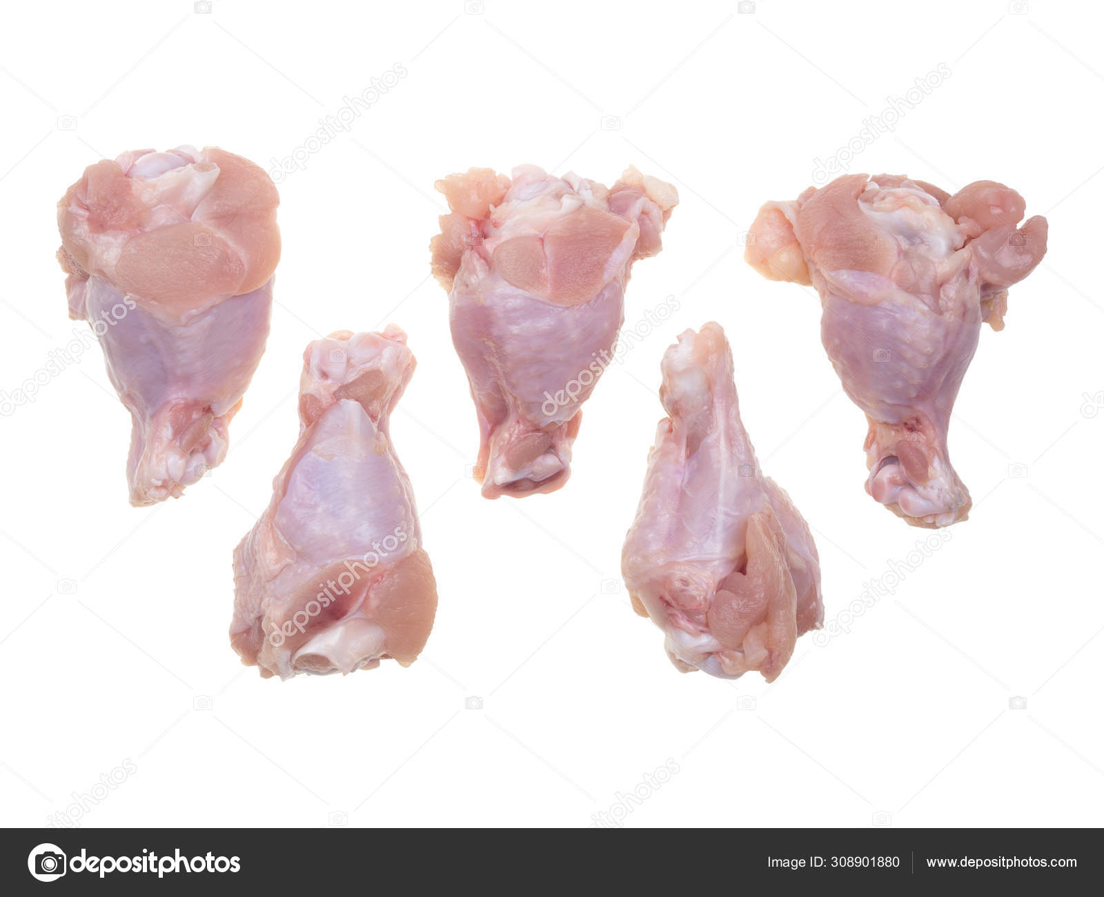 Fresh chicken wing stick or drummette isolated on White backgrou ...