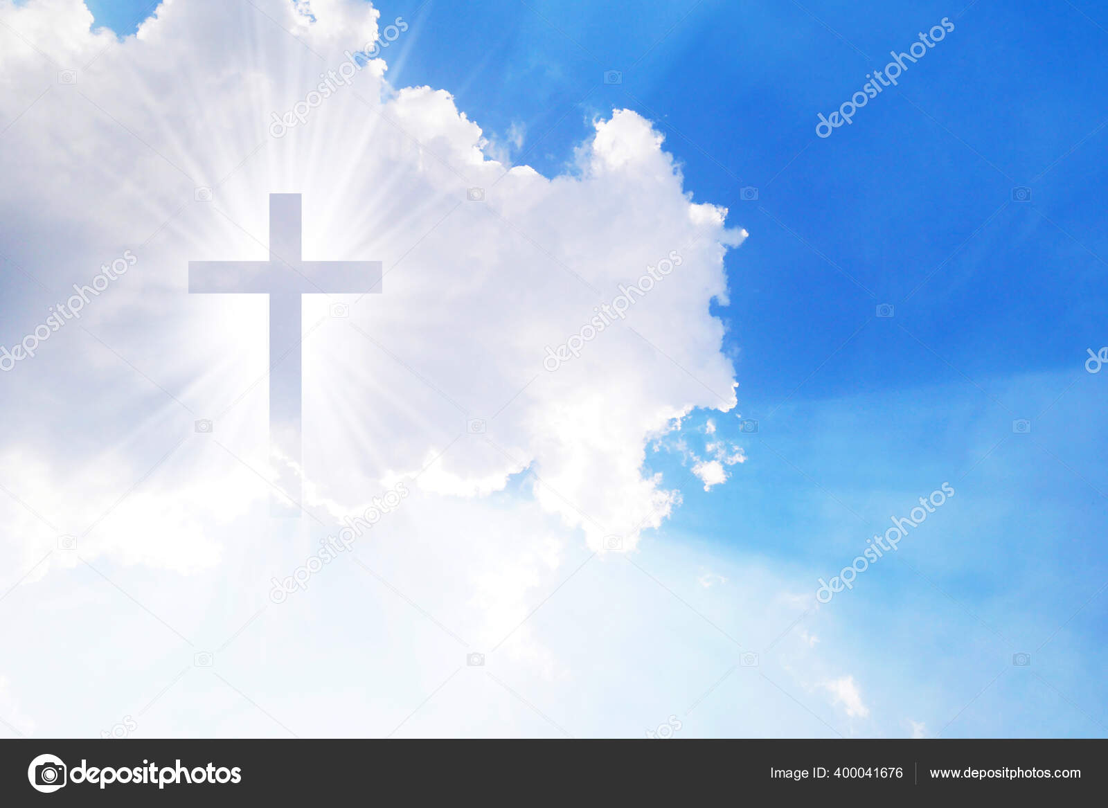 Christian Cross Appears Bright Sky Background Stock Photo by ©nu1983 400041676