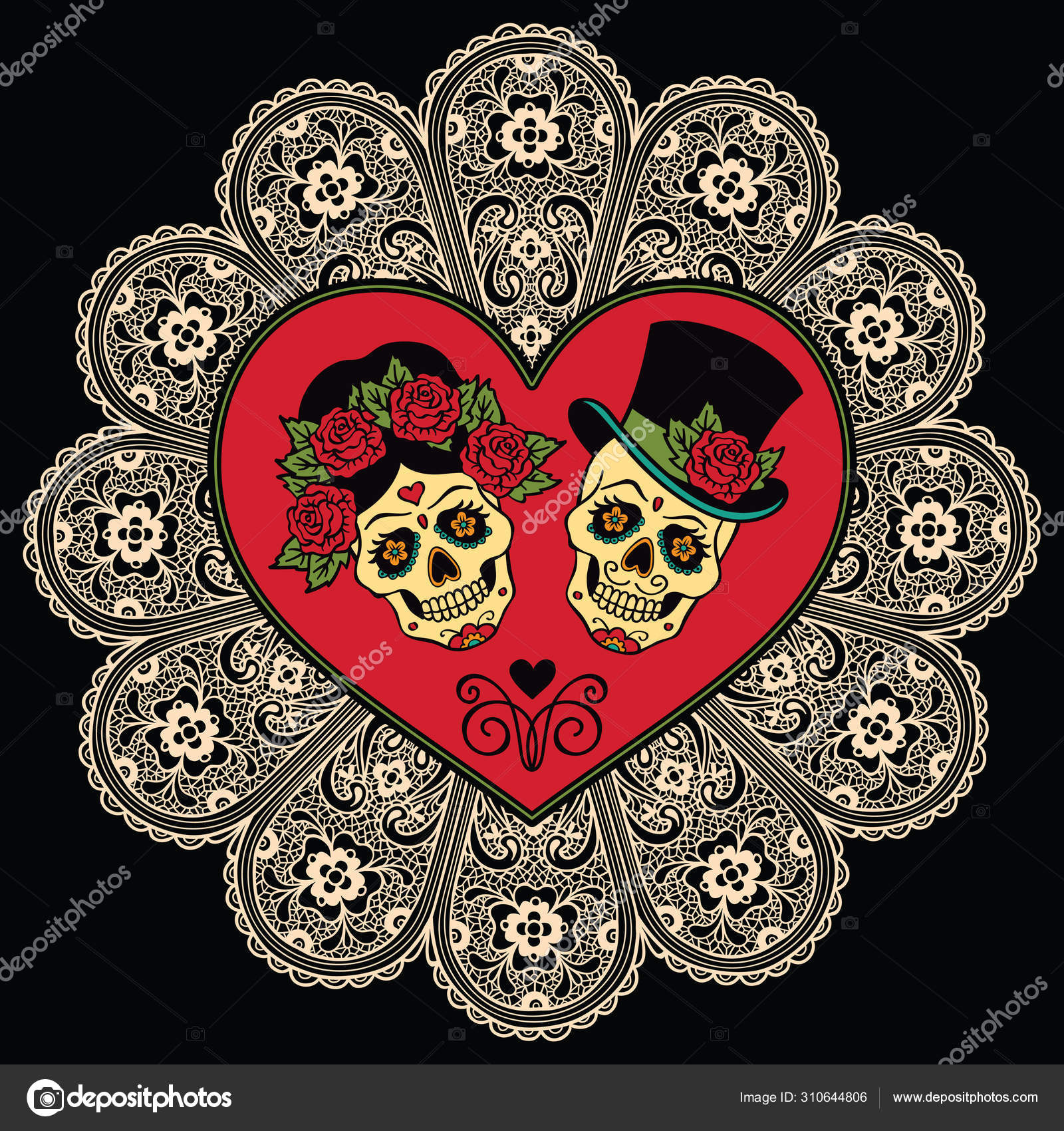 Sugar Skull Woman And Man