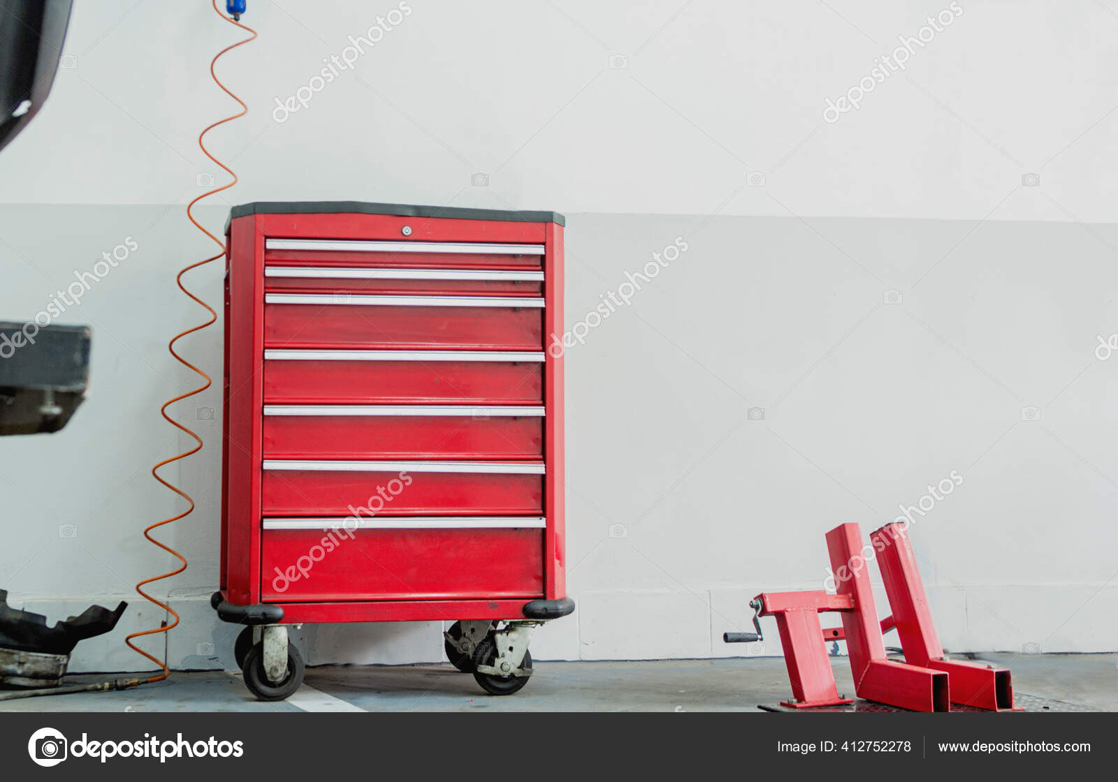 Motorcycle Mechanics Workshop Professional Tools Selective Focus Stock ...