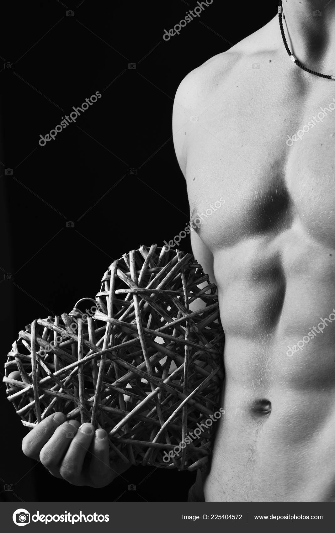 Abdominales y pecho fuerte. Varón con torso desnudo — Foto de stock ...
