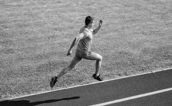 Boost speed concept. Man athlete runner push off starting position ...