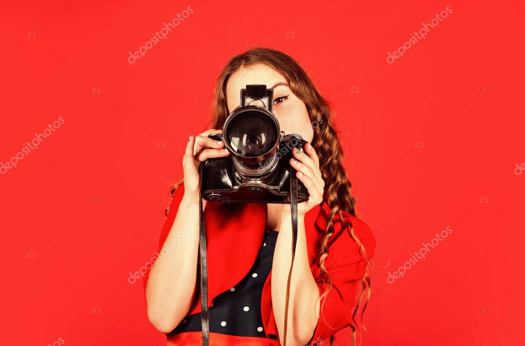 periodista de moda es mi futura carrera. Peque o reportero hacer una foto. c mara vintage. chica ...