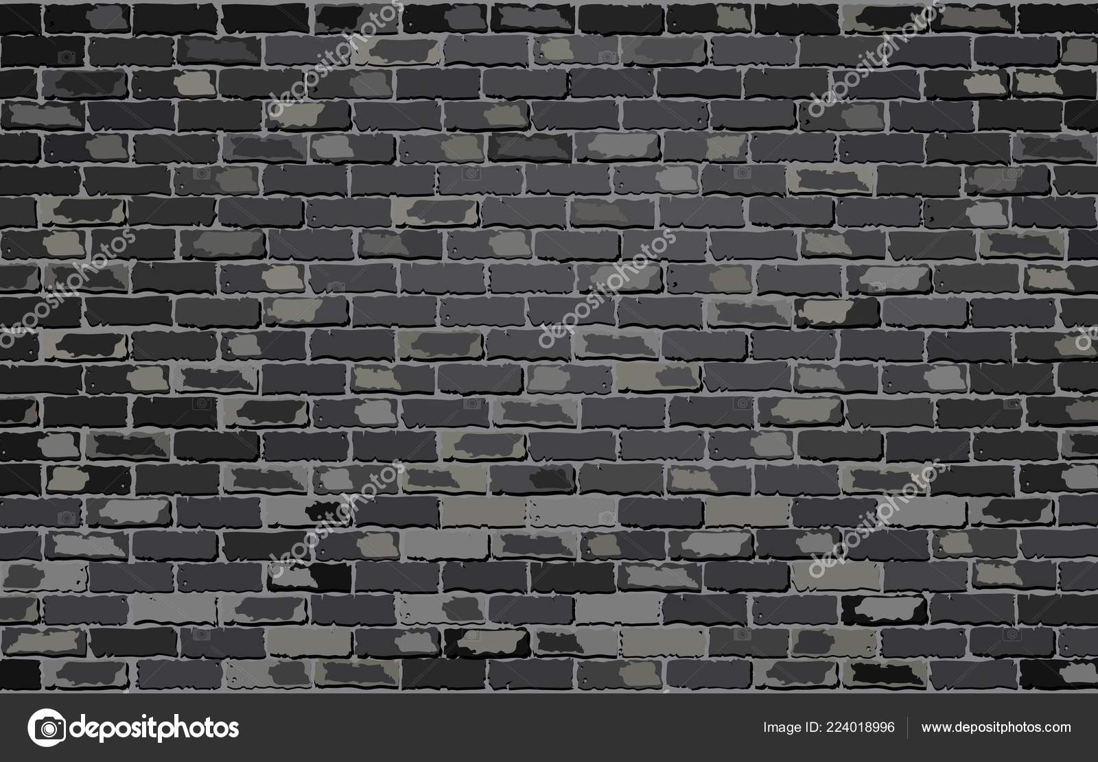 Black Brick Wall Illustration Retro Grunge Gray Black Wall Vector Stock ...