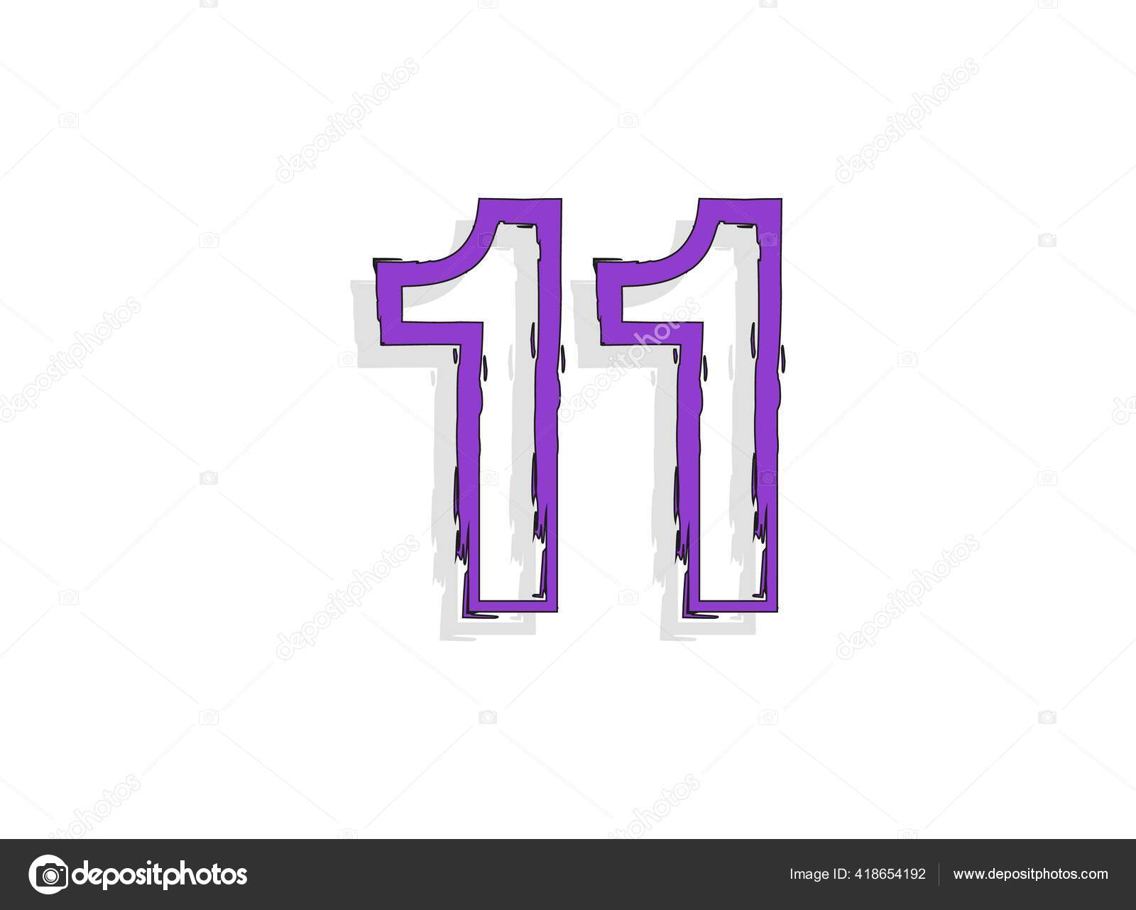 Font Purple Number Hand Drawn Brush Stroke Design Caligráfico Moderno ...