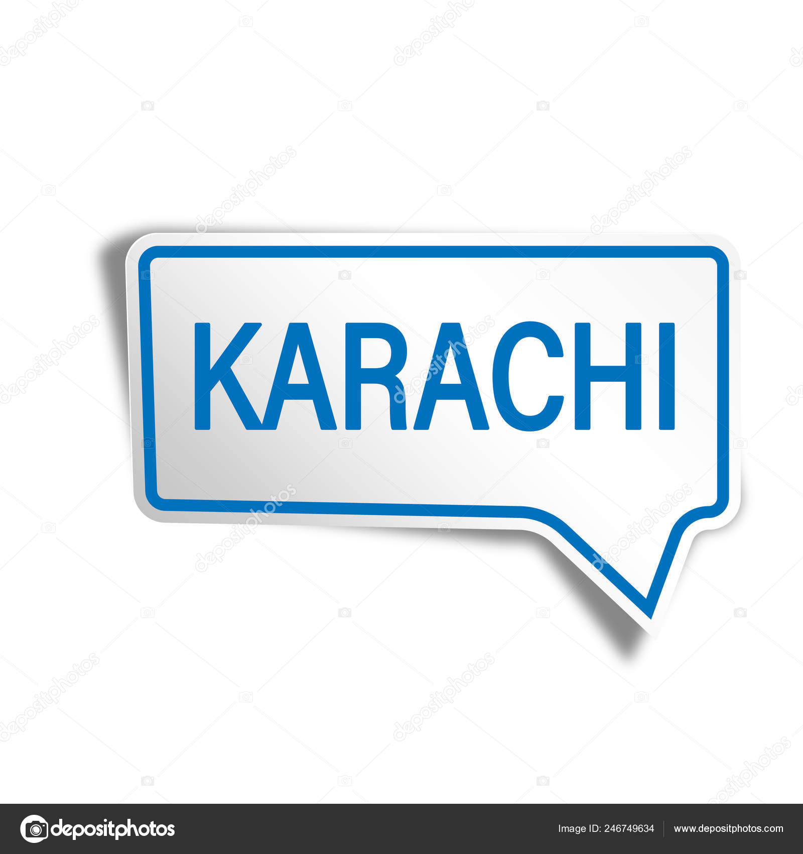 Blue karachi modern web paper speech bubble Stock Vector by ©drnn 246749634