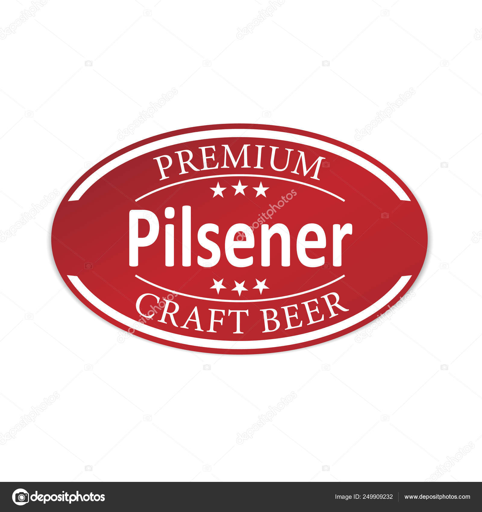 Red premium pilsener ceaft beer paper web lable badge isolated Stock ...