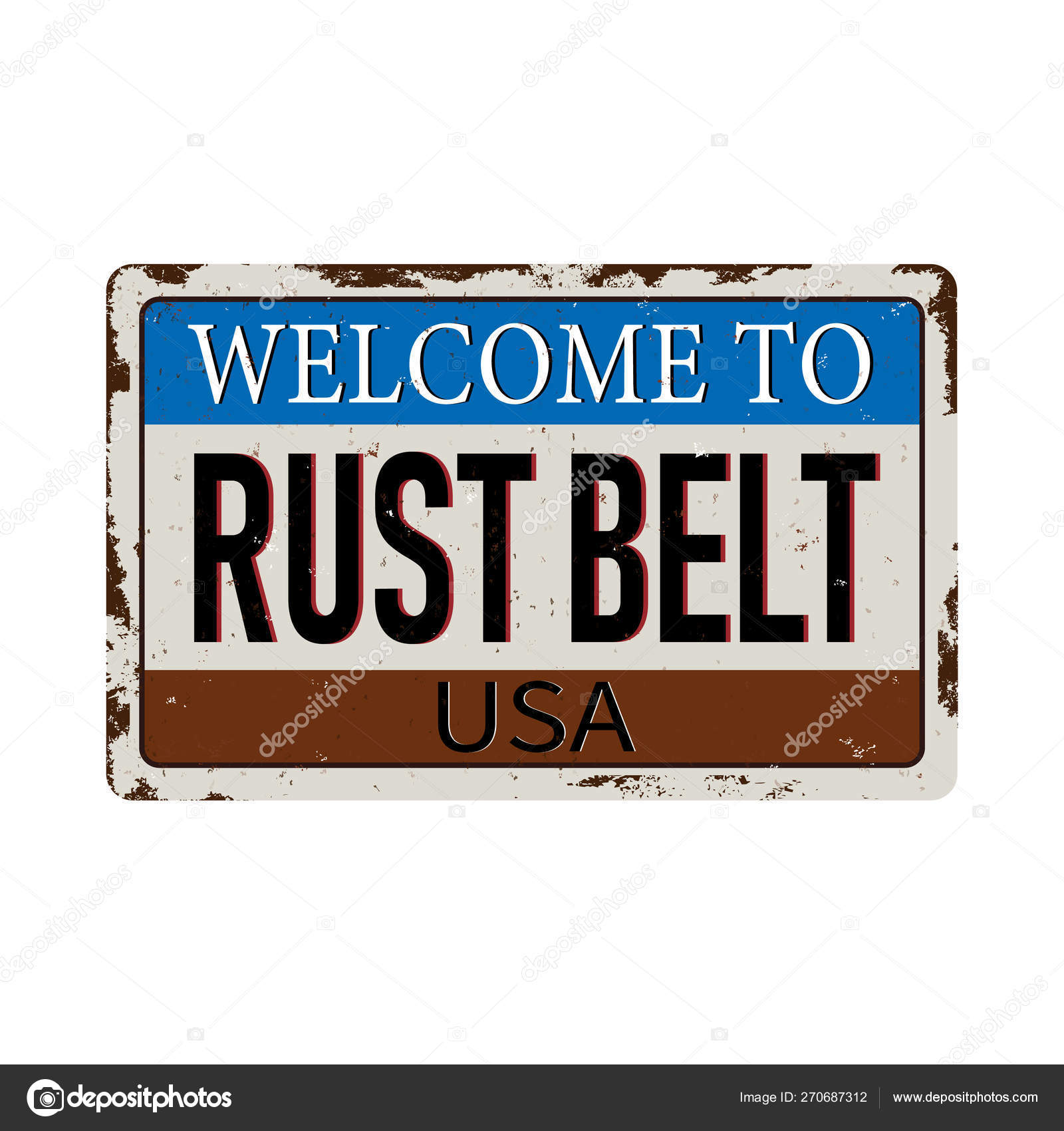 Welcome to Rust Belt USA, United States of America colors, vintage ...