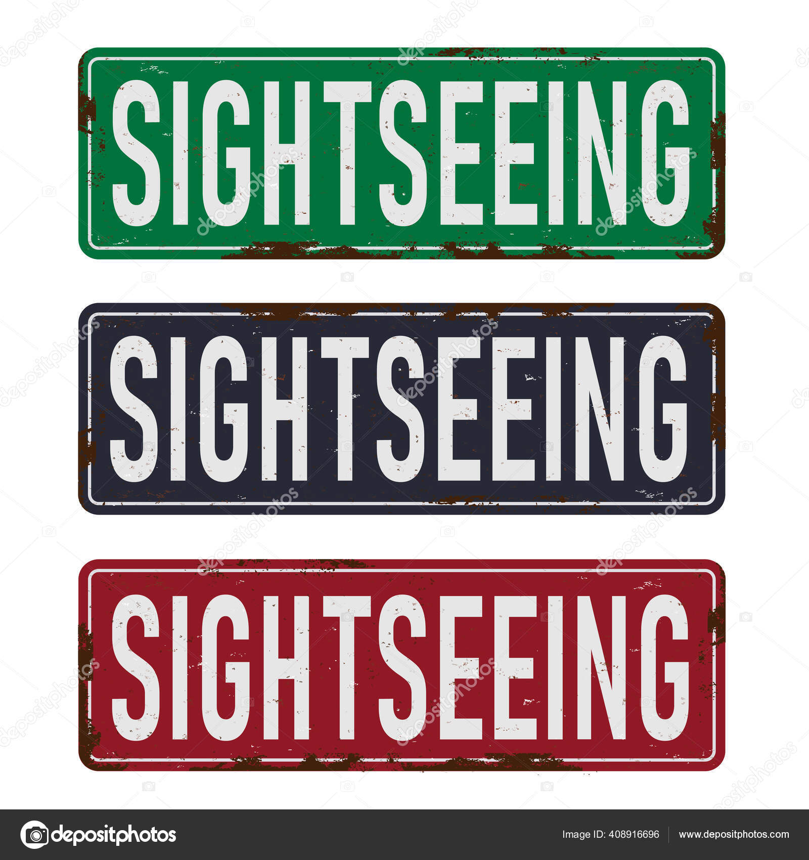 Direction sign SIGHTSEEING set on a white background Stock Vector Image ...