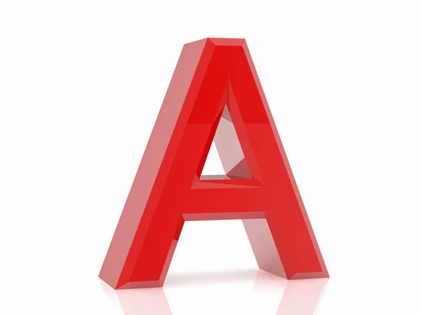 The red letter A on white background 3d rendering — Stock Photo ...