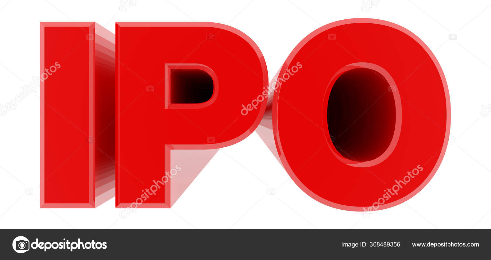 IPO red word on white background illustration 3D rendering Stock Photo ...