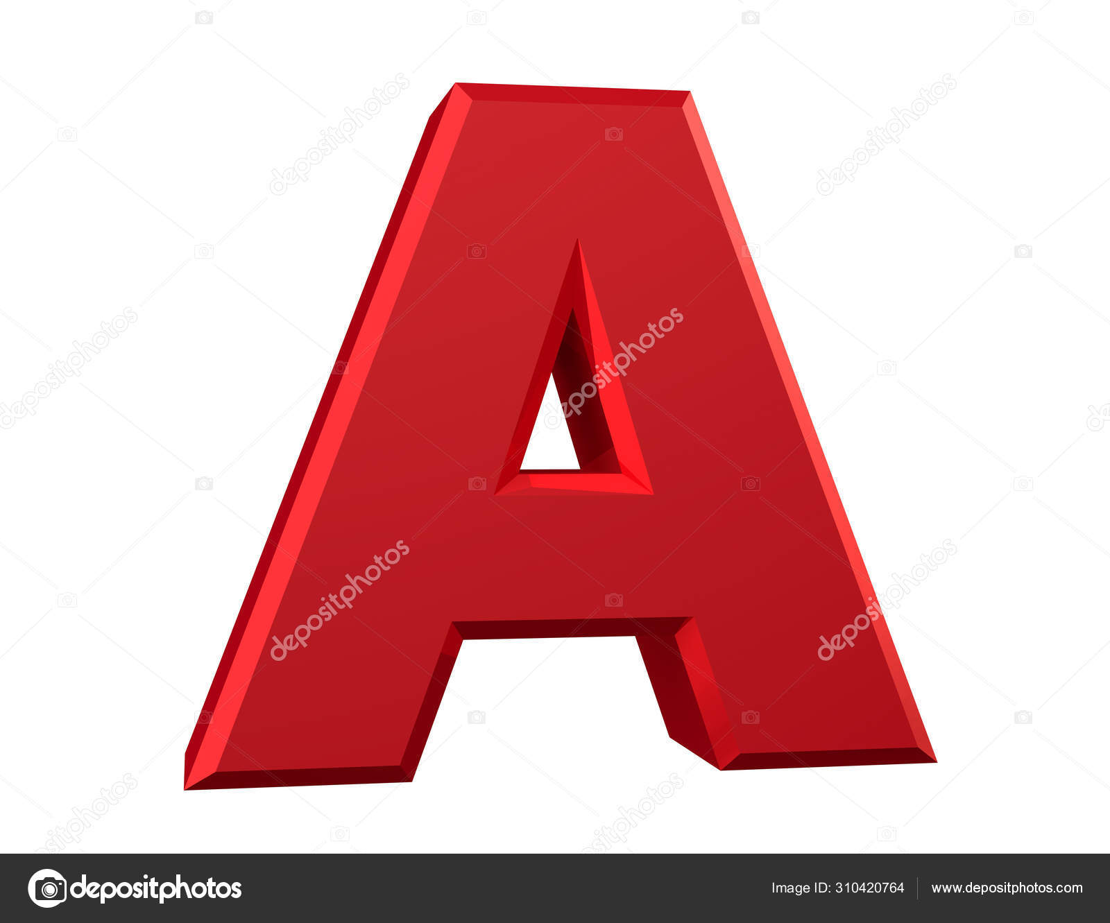 The red letter A on white background 3d rendering — Stock Photo ...