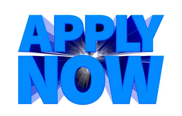 3D APPLY NOW word on white background 3d rendering — Stock Photo ...