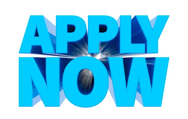 3D APPLY NOW word on white background 3d rendering — Stock Photo ...