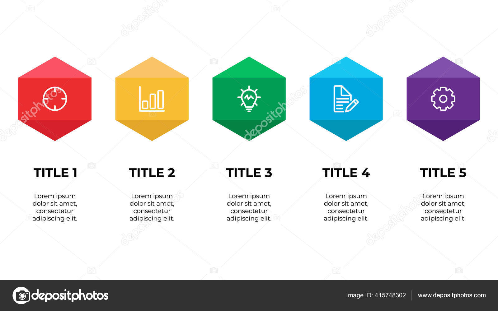 Infographic Element Data Visualization Template Vector Hexagon Design ...