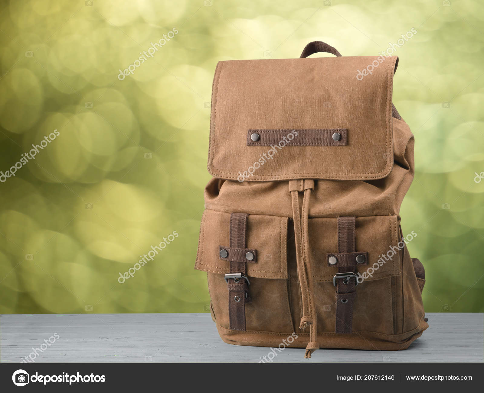 Vintage Backpack Natural Background Stock Photo by ©olegkrugllyak 207612140