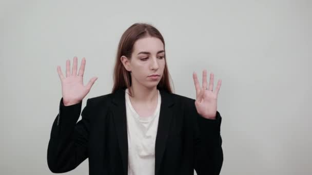 Showing nine 9 fingers hand gesture, show number three with hands ...