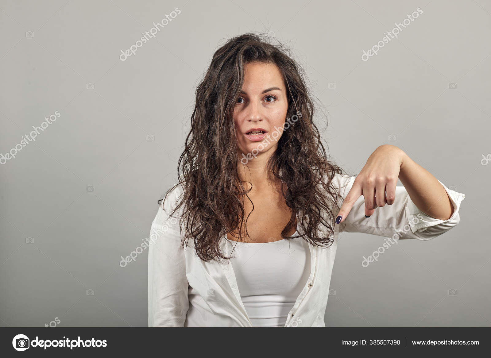 Hand pointer with forefingers pointing down. Index finger to show ...