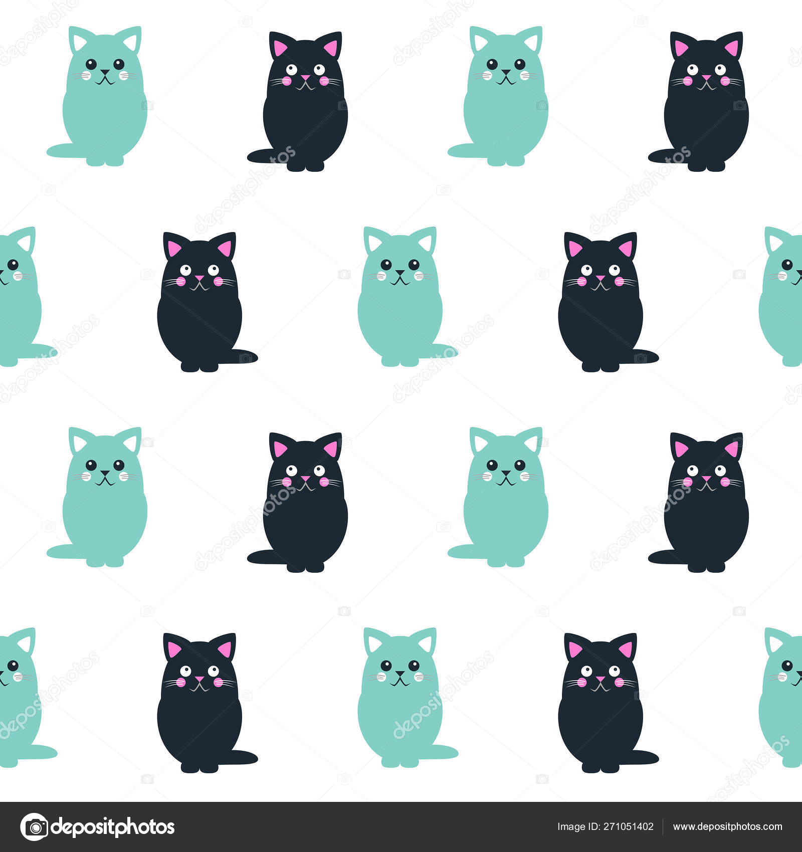 Cats Seamless Pattern Vector Illustration Stock Vector by ©mrs_opossum ...