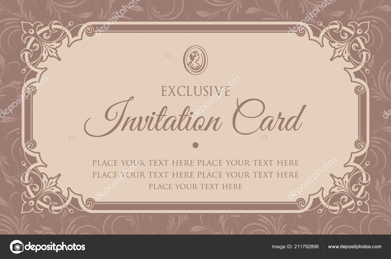 Exclusive Invitation Card Design Vintage Style Stock Vector by ...