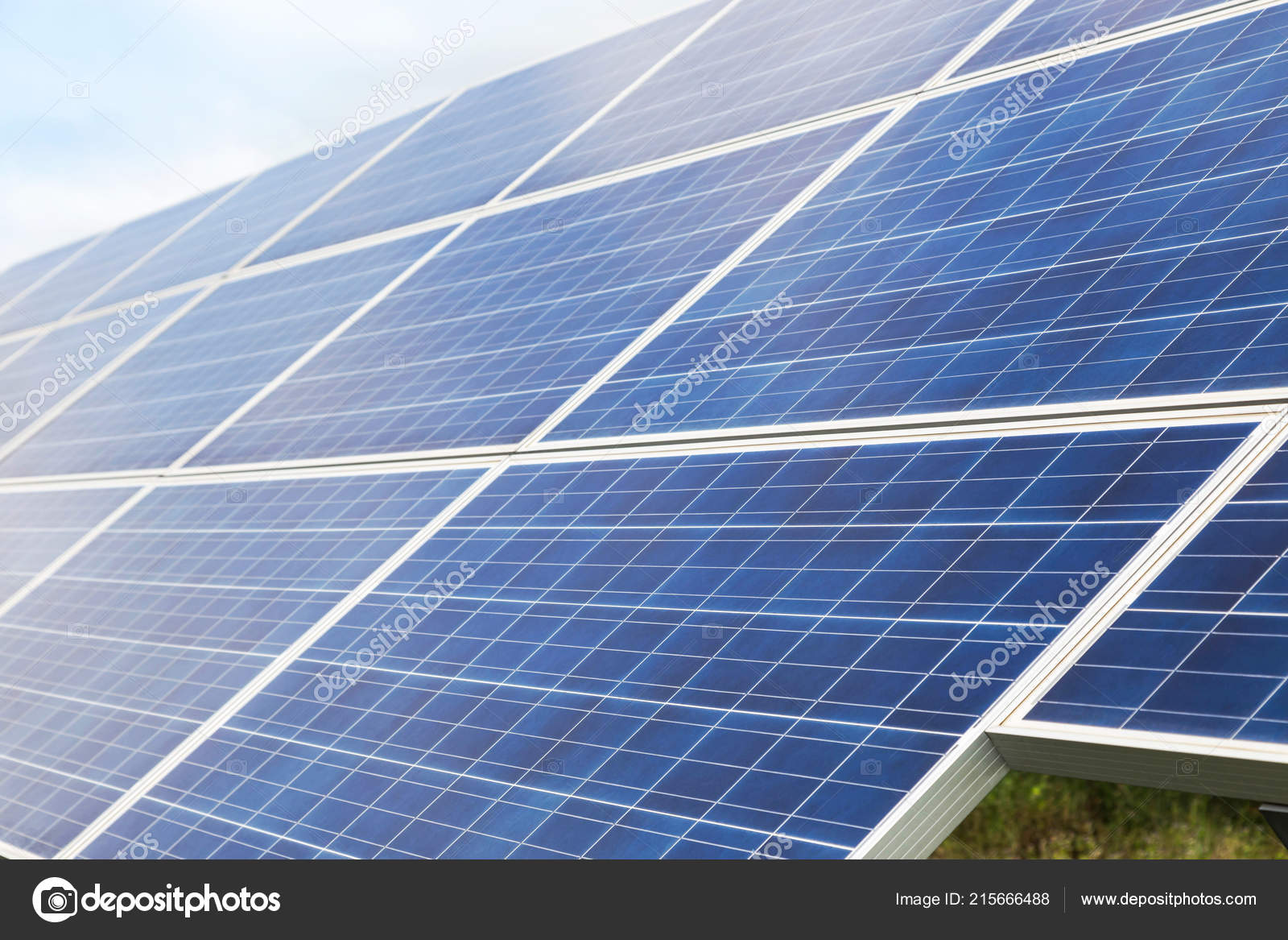 Close Rows Array Solar Cells Photovoltaics Solar Power Plant Turn ...