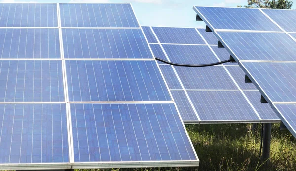 Close Rows Array Solar Cells Photovoltaics Solar Power Plant Turn ...