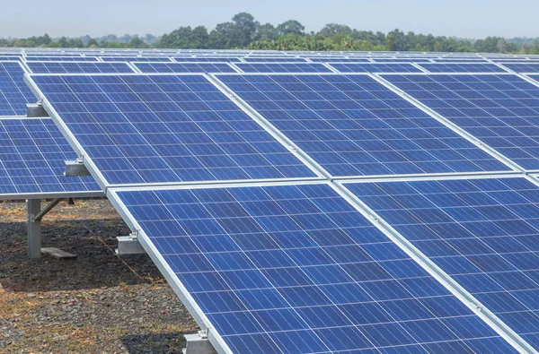 Close Rows Array Solar Cells Photovoltaics Solar Power Plant Turn ...