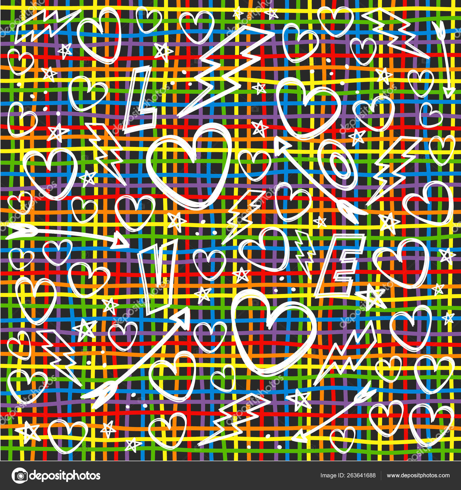 Colorful Checkered Wallpaper Hearts Arrows Stock Vector by ©vectorfirst ...