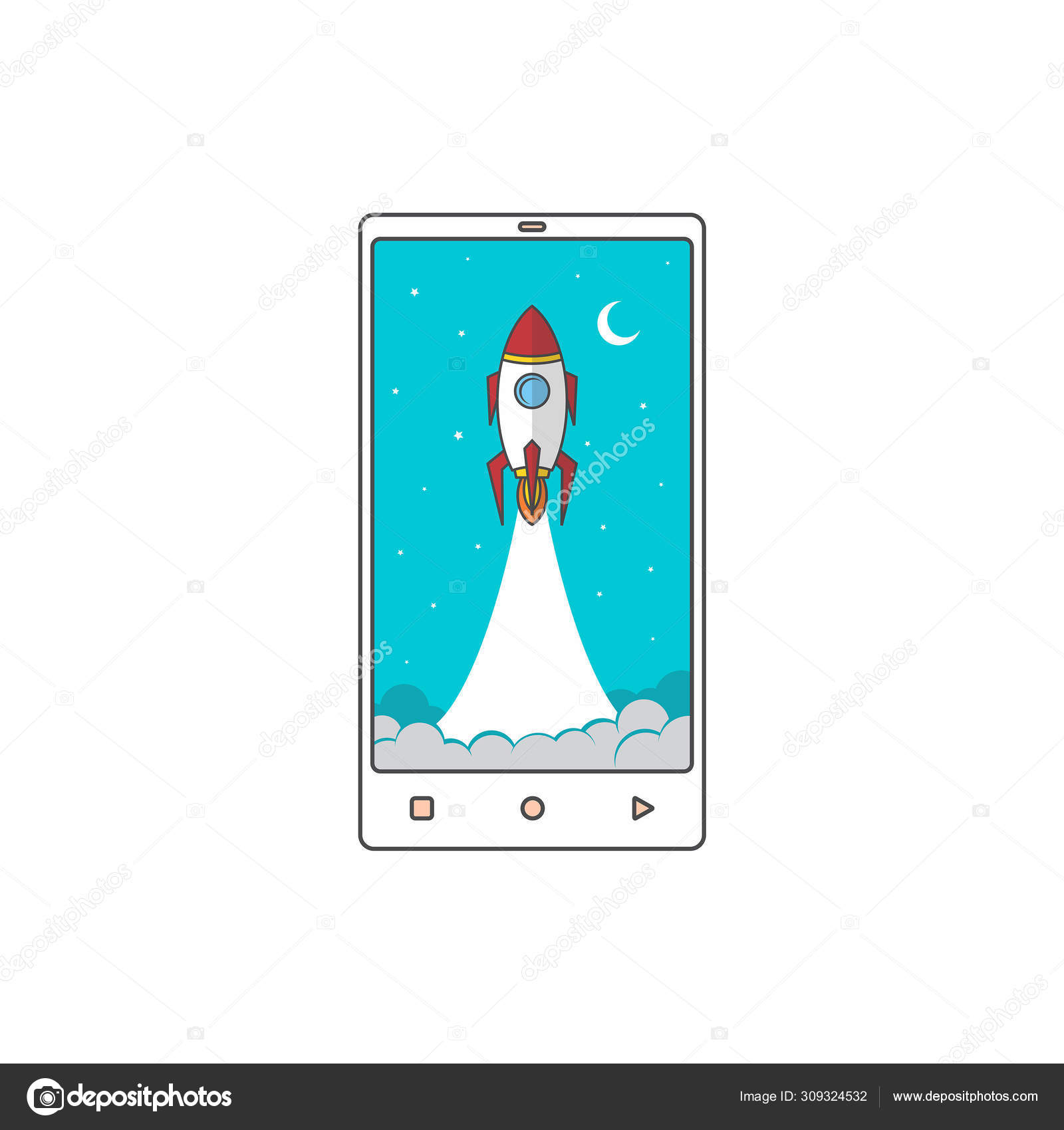 Minimalistic Vector Illustration Digital Tablet Isolated White ...