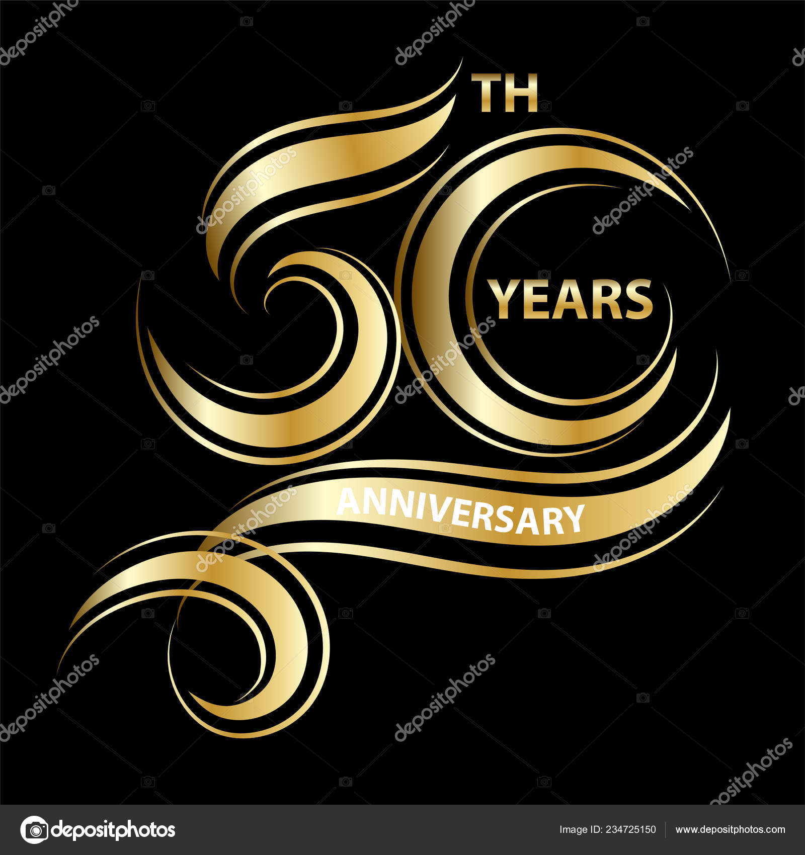 Signo Oro Del Aniversario Logotipo Para Símbolo Celebración Oro ...